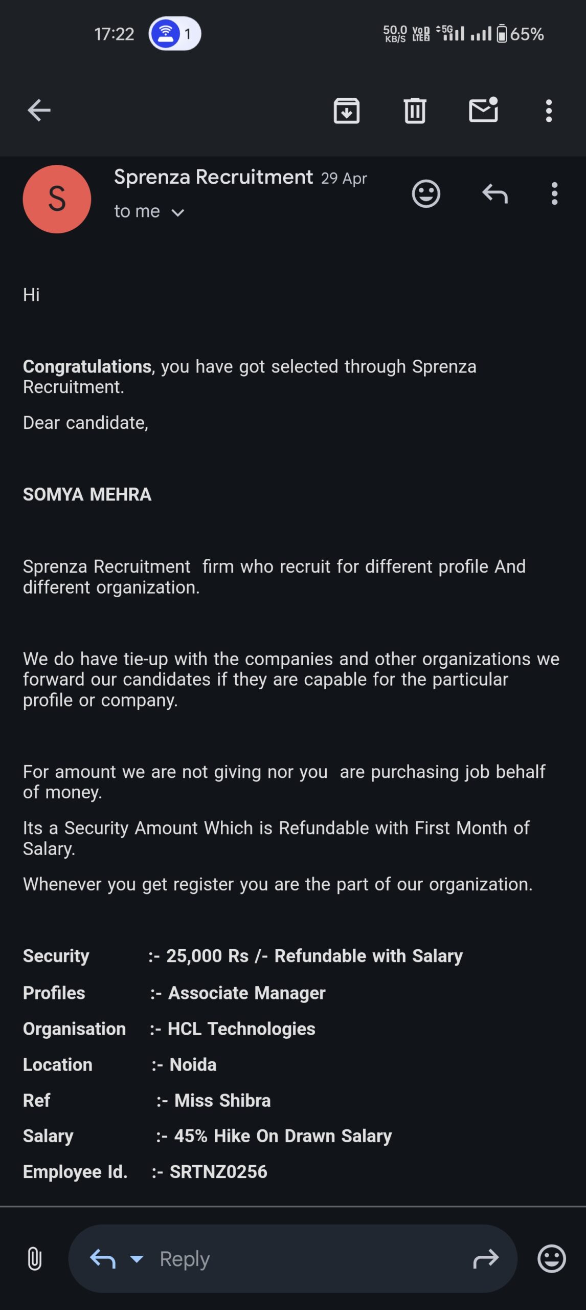 File a Complaint against Sprenza Recruitment Services - I'm complaining ...